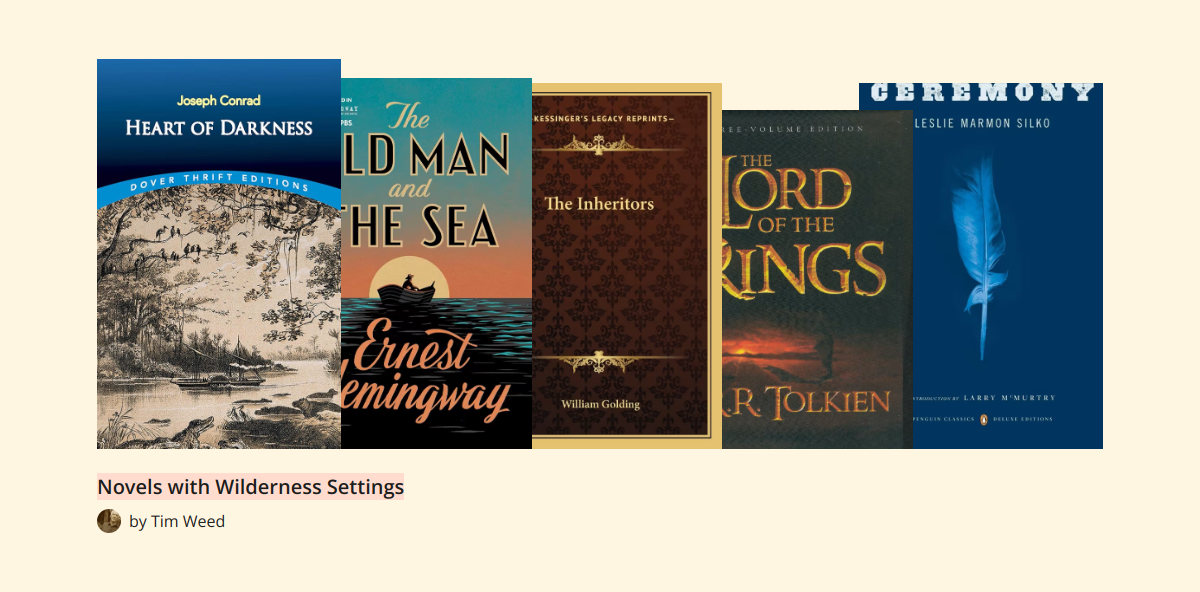 12 great novels with wilderness settings (+ one) | Tim Weed